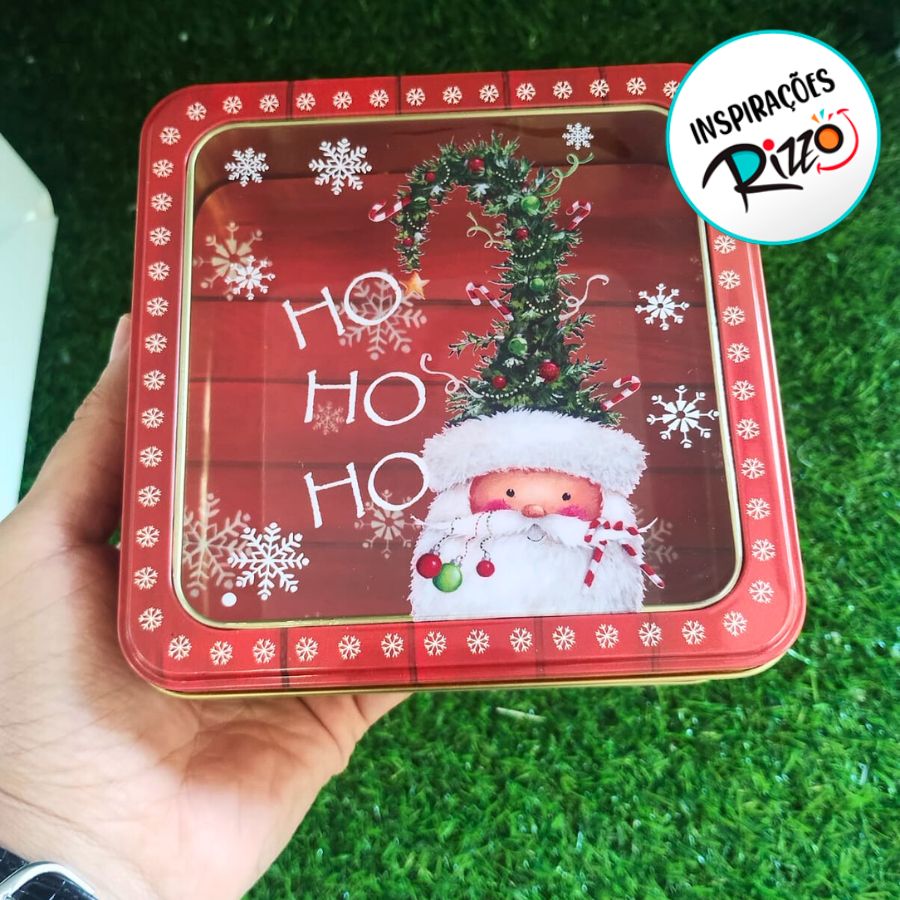 Lata De Metal De Natal Com Visor - Papai Noel - 15cm - 1 unidade - Art ...
