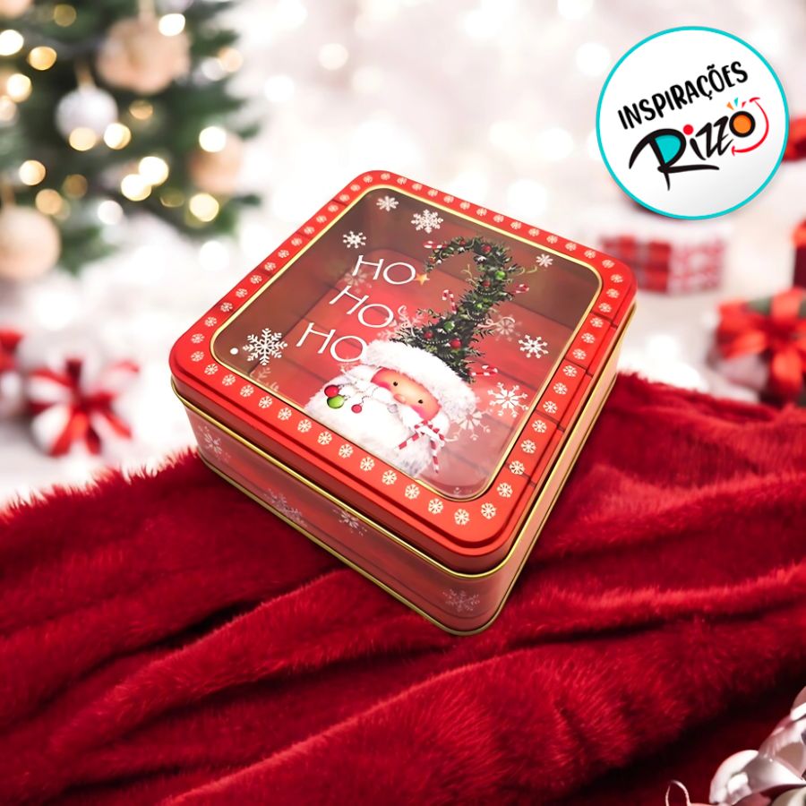 Lata De Metal De Natal Com Visor - Papai Noel - 15cm - 1 unidade - Art ...