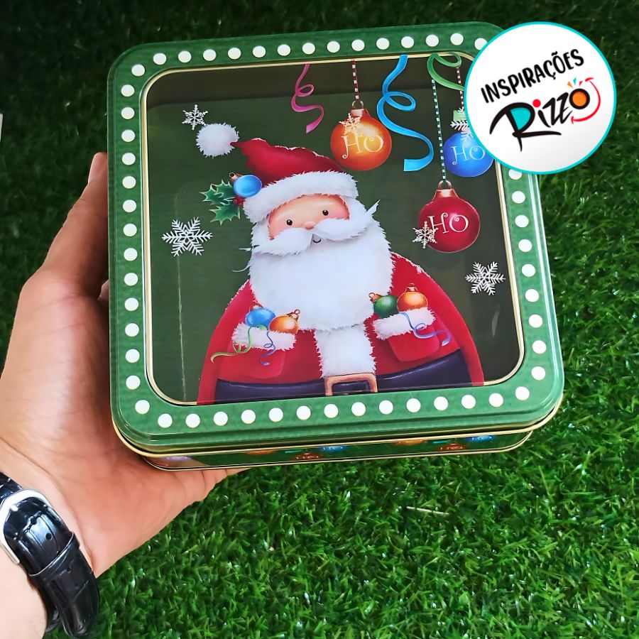 Lata De Metal De Natal Com Visor - Papai Noel - 15cm - 1 unidade - Art ...