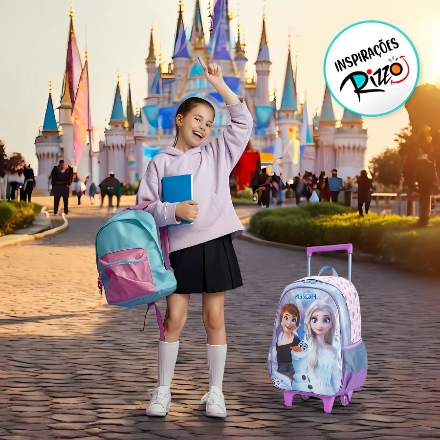 Mochila Escolar Com Rodinhas - Frozen - Disney Original - 1 unidade ...