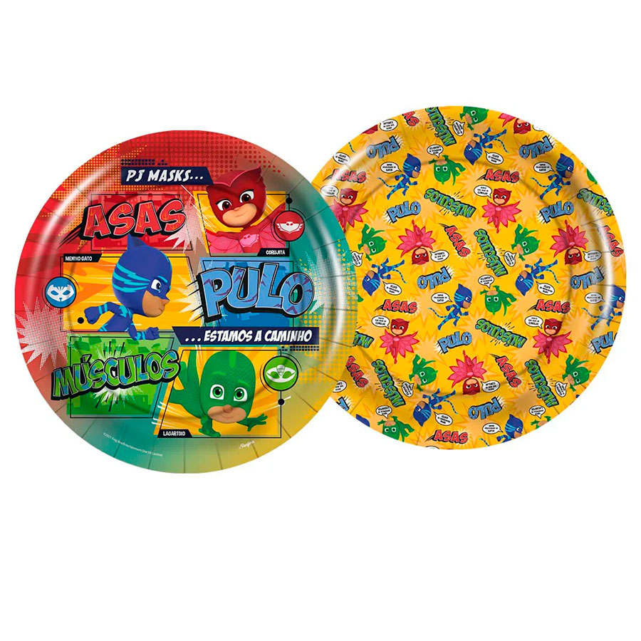 Prato de Festa redondo - PJ Masks - 12 unidades - Regina - Rizzo ...