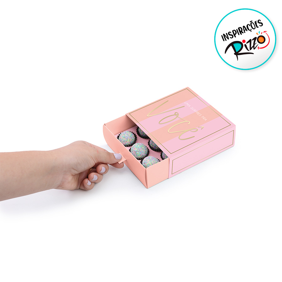 Caixa Com Puxador - Brigadeiro Rosa - 10 unidades - Cromus - Rizzo ...