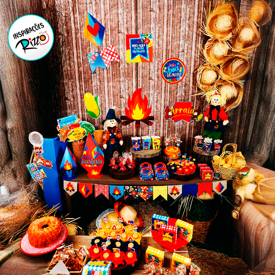 Caixa Maleta Kids - Festa Junina Arraiá - 12x8x7cm - 10 unidades - Cromus - Rizzo - Rizzo Balões