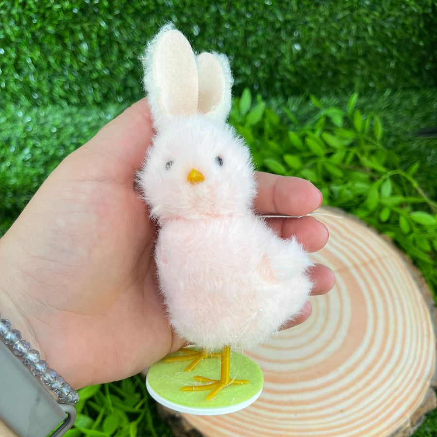 Enfeite Decorativo de Páscoa - Pintinho Rosa com Orelha de Coelho ...