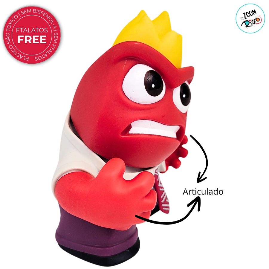 Boneco Raiva Divertidamente Articulado de Vinil - 16cm - 1 unidade ...