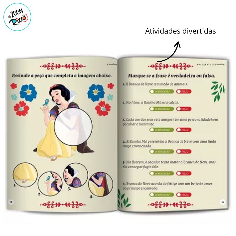 500 Adesivos Branca de Neve e Sete Anões - 1 unidade - Disney Original - Rizzo - Rizzo Balões