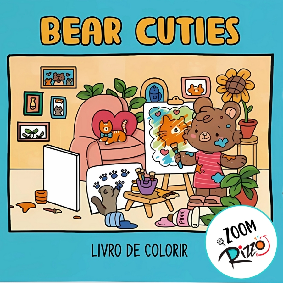Livro Ilustrado para Colorir - Bear Cuties - 64 páginas - 1 unidade ...