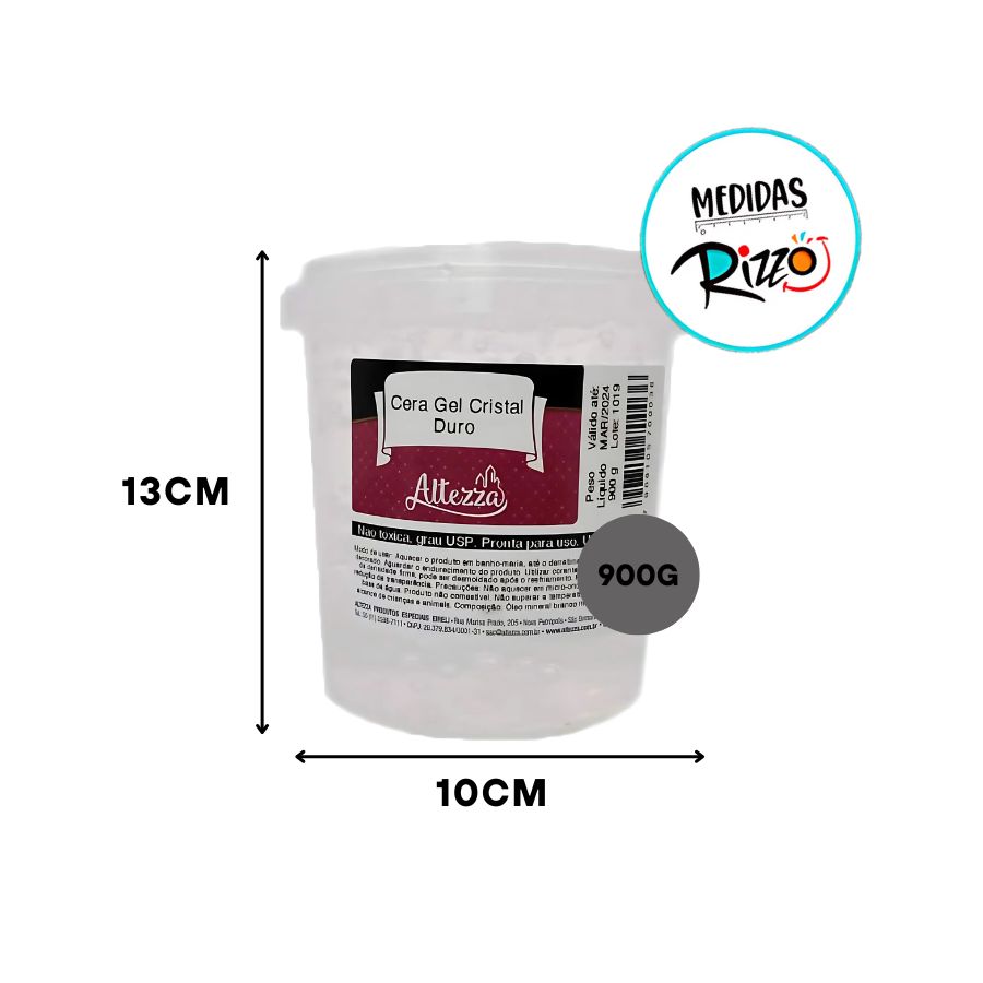 Cera Gel Cristal Dura Para Vela - 900g - 1 unidade - Rizzo - Rizzo Balões