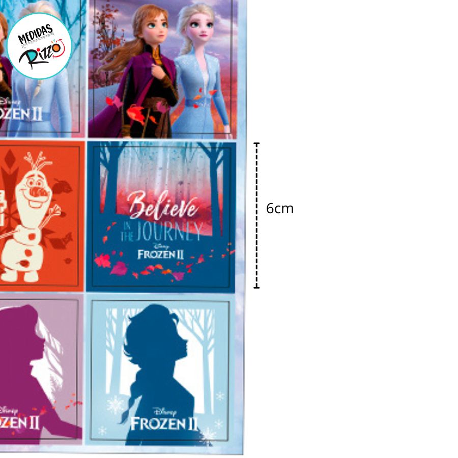 Adesivo Quadrado - Frozen - 24 unidades - Disney Original - Rizzo ...