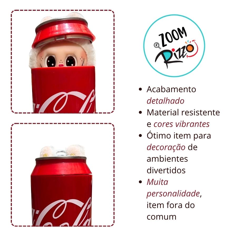 Lafufu Caixa Surpresa - Coca-Cola - 24cm - 1 unidade - Rizzo - Rizzo Balões