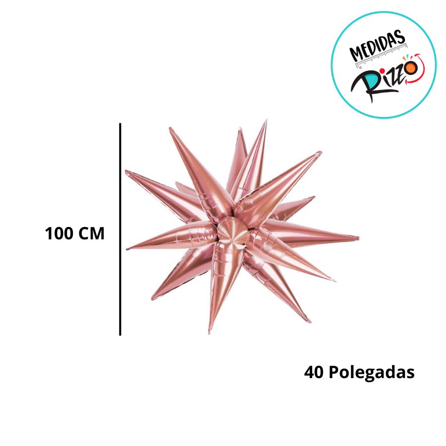 Balão de Festa Metalizado 40" 100cm - Sputnik Rose - 1 unidade - Rizzo ...