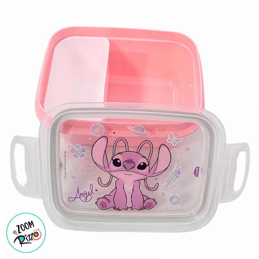 Marmita Hermética com Divisória - Angel - 630ml - 1 unidade - Disney Original - Rizzo - Rizzo Balões
