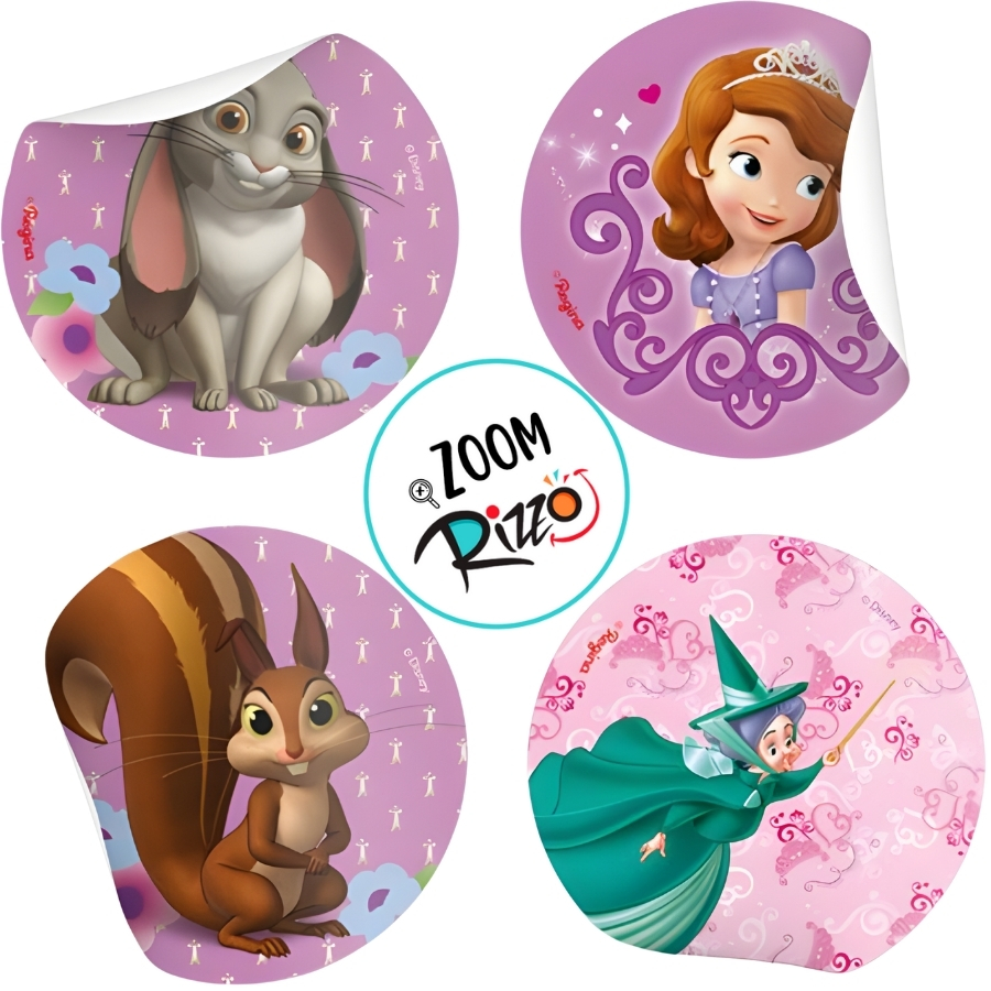 Adesivo Redondo - Sofia The First - 4x4cm - 30 unidades - Regina ...