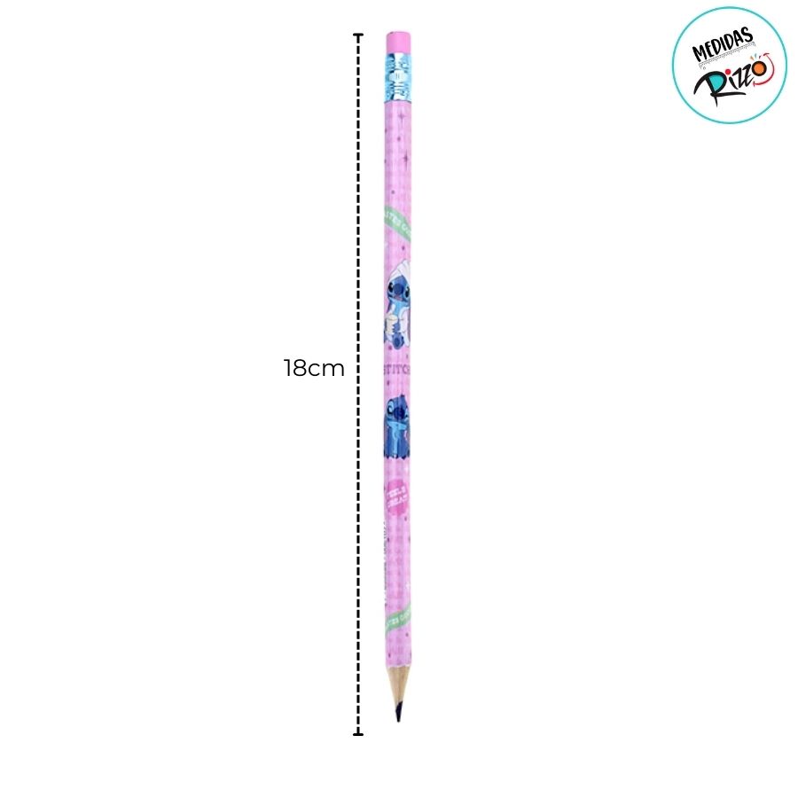 Lápis Stitch - HB Preto - Rosa - Disney Original - 1 unidade - Rizzo ...