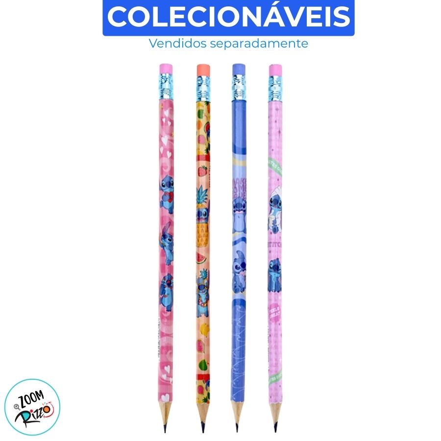 Lápis Stitch - HB Preto - Rosa - Disney Original - 1 unidade - Rizzo ...