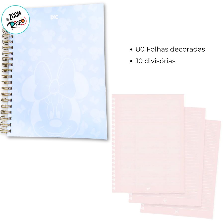 Caderno Smart Univ. Com Folhas Reposicionáveis - Minnie Mouse Rosa - 10 ...