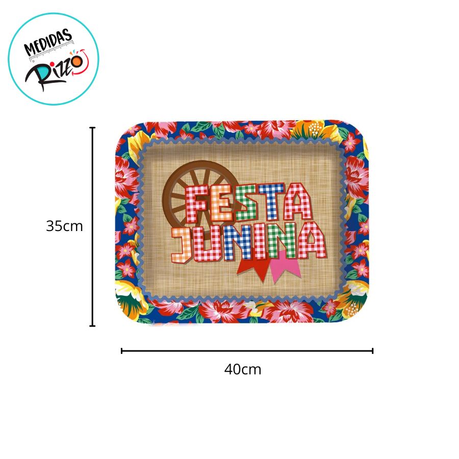 Bandeja Laminada de Festa Junina - Xodó - 40x35cm - 1 unidade - Cromus ...