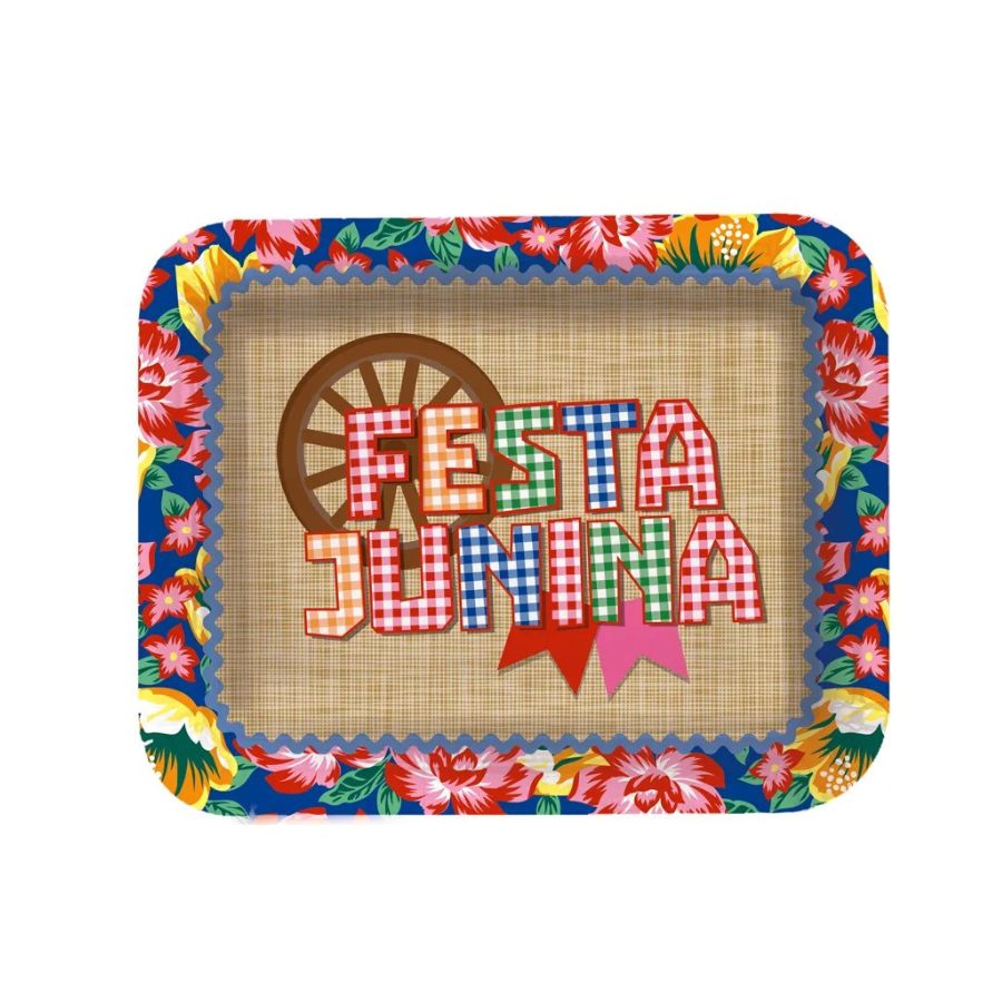 Bandeja Laminada de Festa Junina - Xodó - 40x35cm - 1 unidade - Cromus ...
