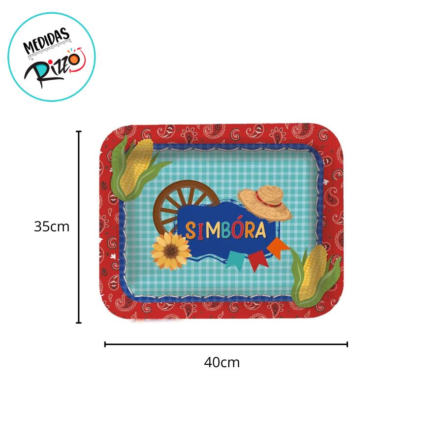 Bandeja Laminada de Festa Junina - Simbóra - 40x35cm - 1 unidade ...