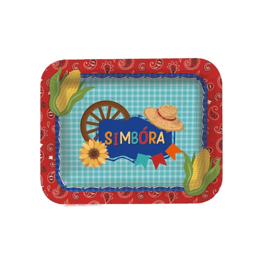 Bandeja Laminada de Festa Junina - Simbóra - 40x35cm - 1 unidade ...