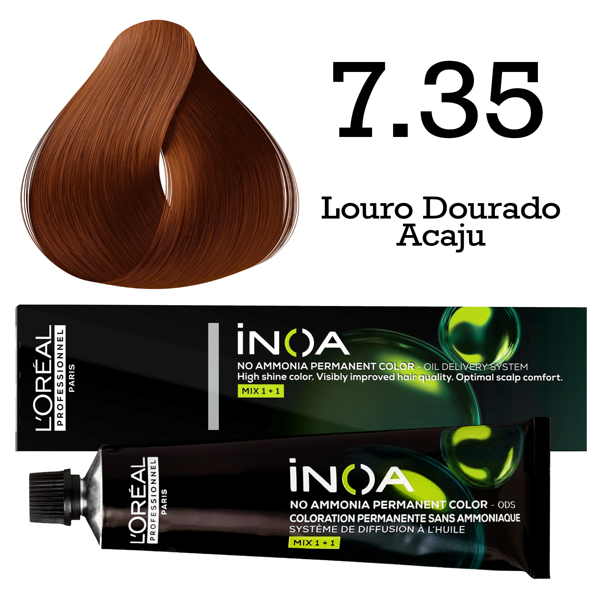 Coloração INOA 7.35 Louro Dourado Acaju | L'Oréal Professionnel - Flor ...
