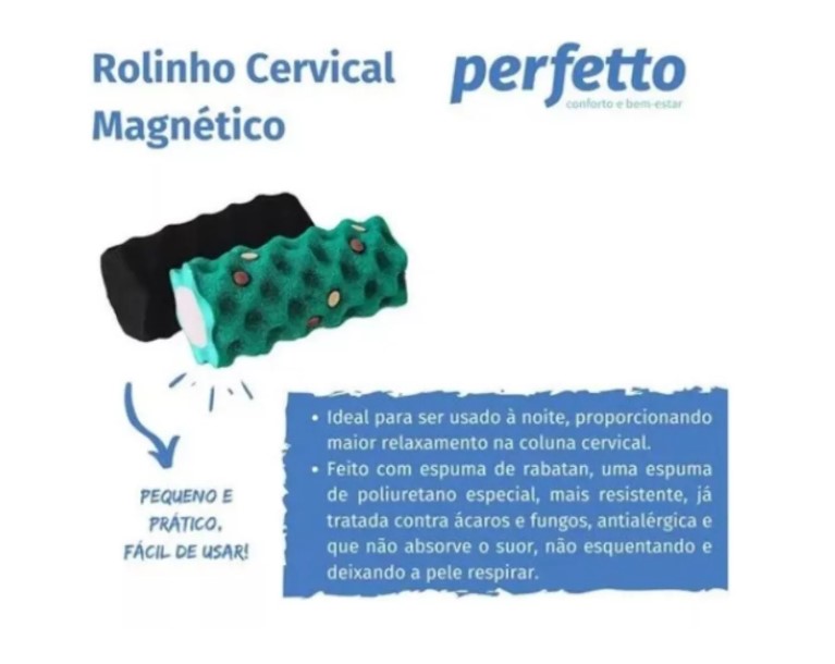 Rolo cervical magnético em espuma de Rabatan - Perfetto - Boutique Saúde