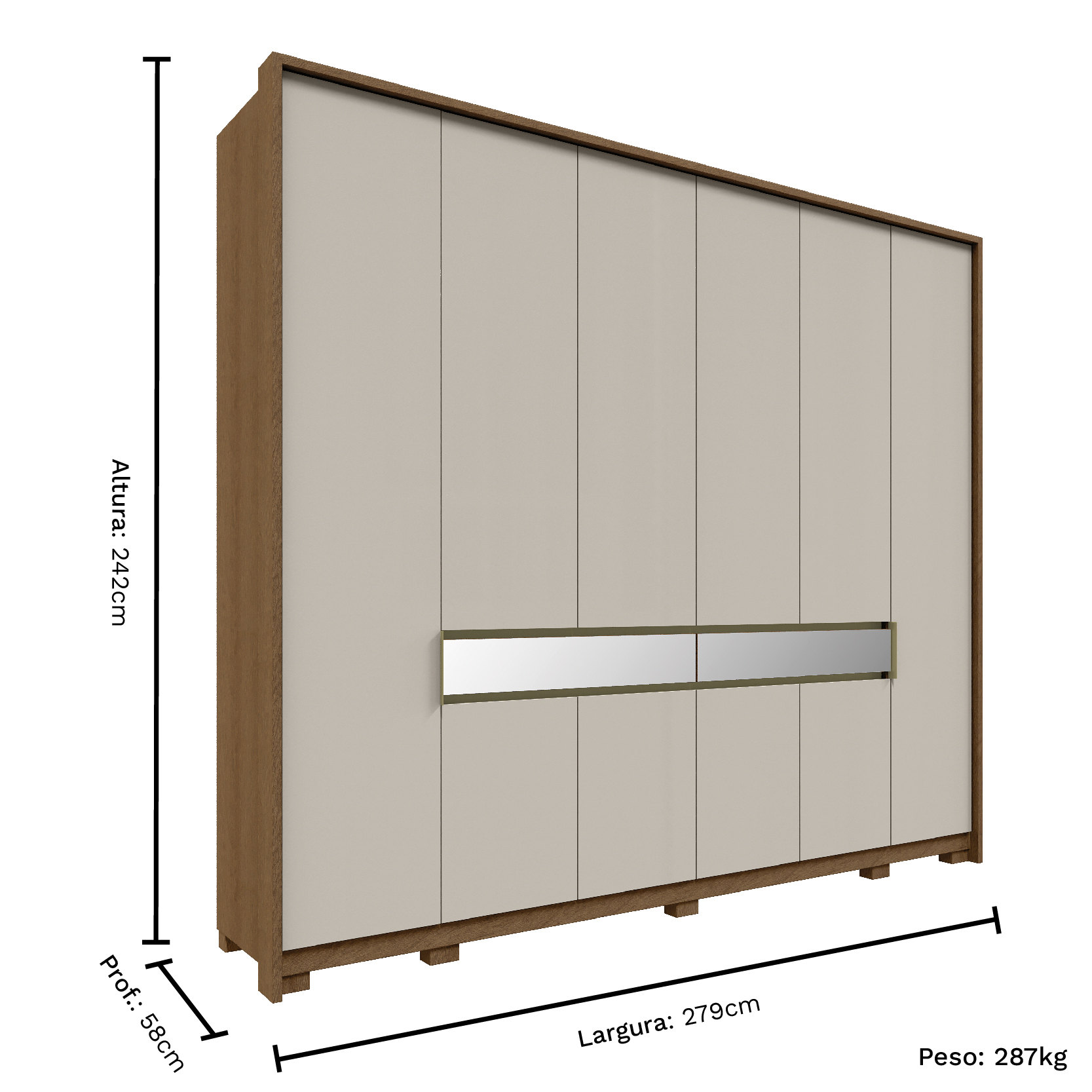 Guarda Roupa Casal 10 Portas Regência - Jequitibá/OffWhite - Loja Rimo ...