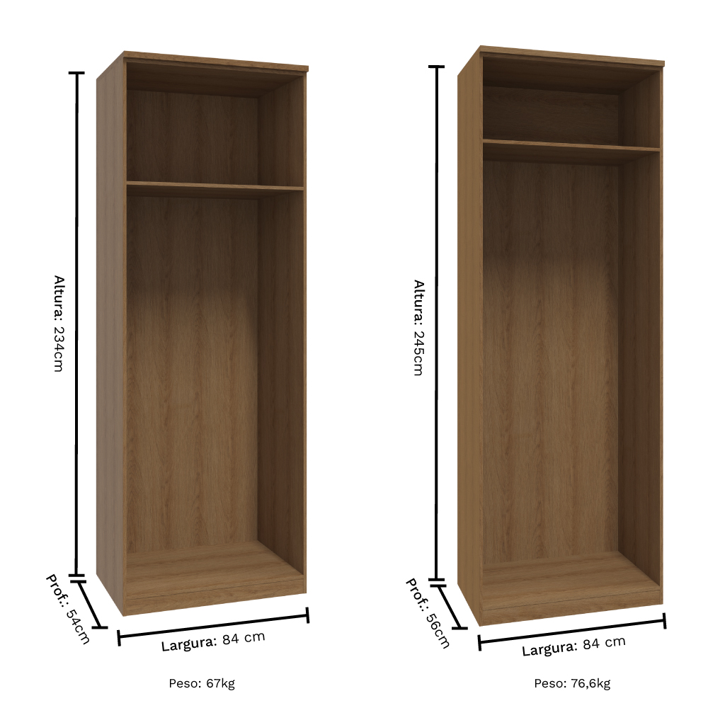 Guarda Roupa Modulado 2 Portas 84cm Rimo Setiba - Loja Rimo - Móveis de ...