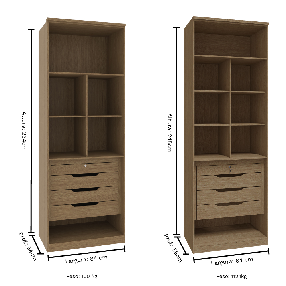 Guarda Roupa Modulado 2 Portas Com Colméia 84cm Rimo Setiba - Loja Rimo ...