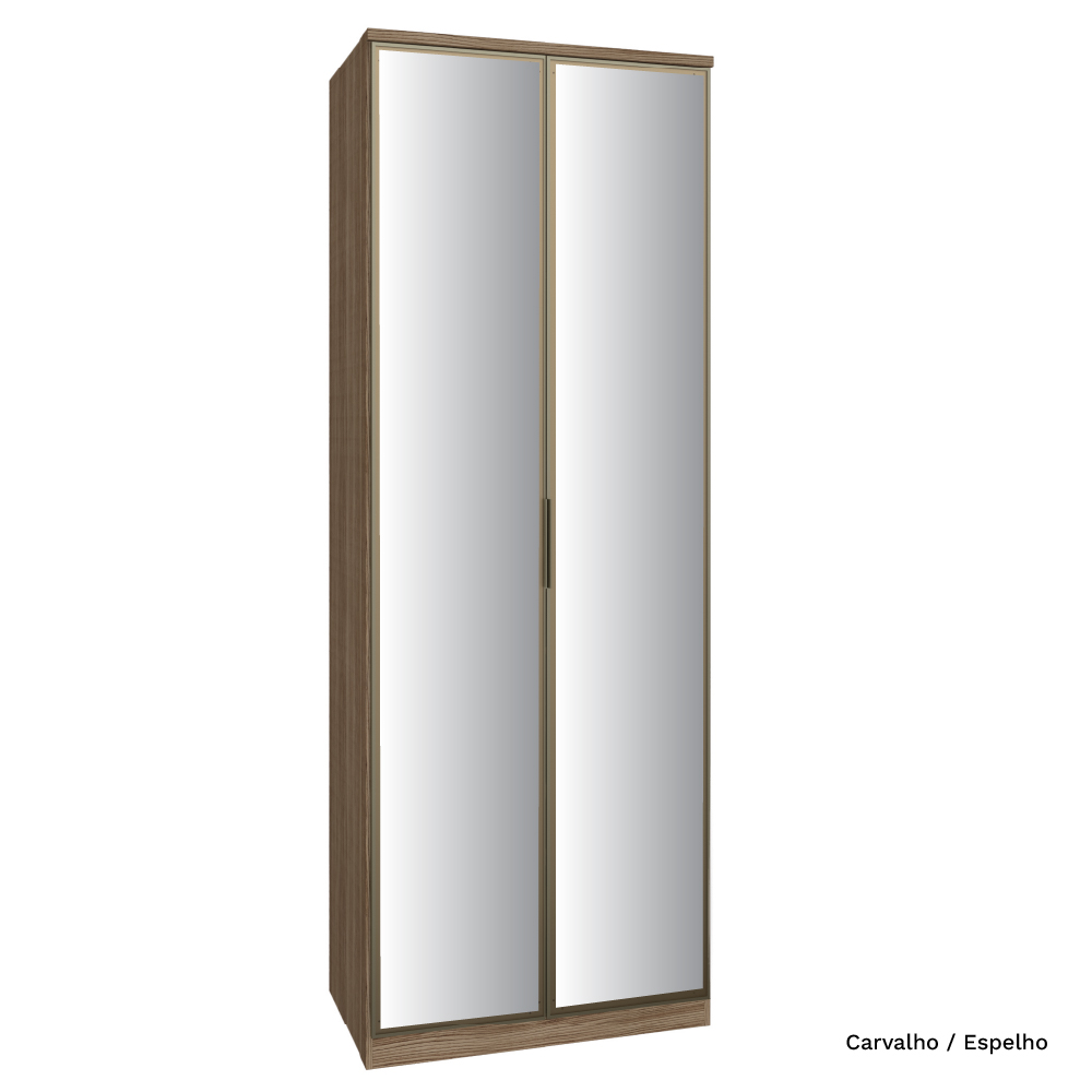 Guarda Roupa Modulado 2 Portas e 3 Gavetas Reflecta/Espelho Com Colméia ...