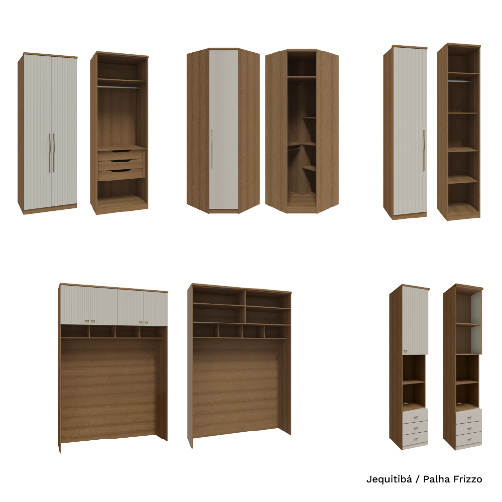 Guarda Roupa Modulado Casal 9 Portas 3,32cm/3,35cm Rimo Setiba - Loja ...