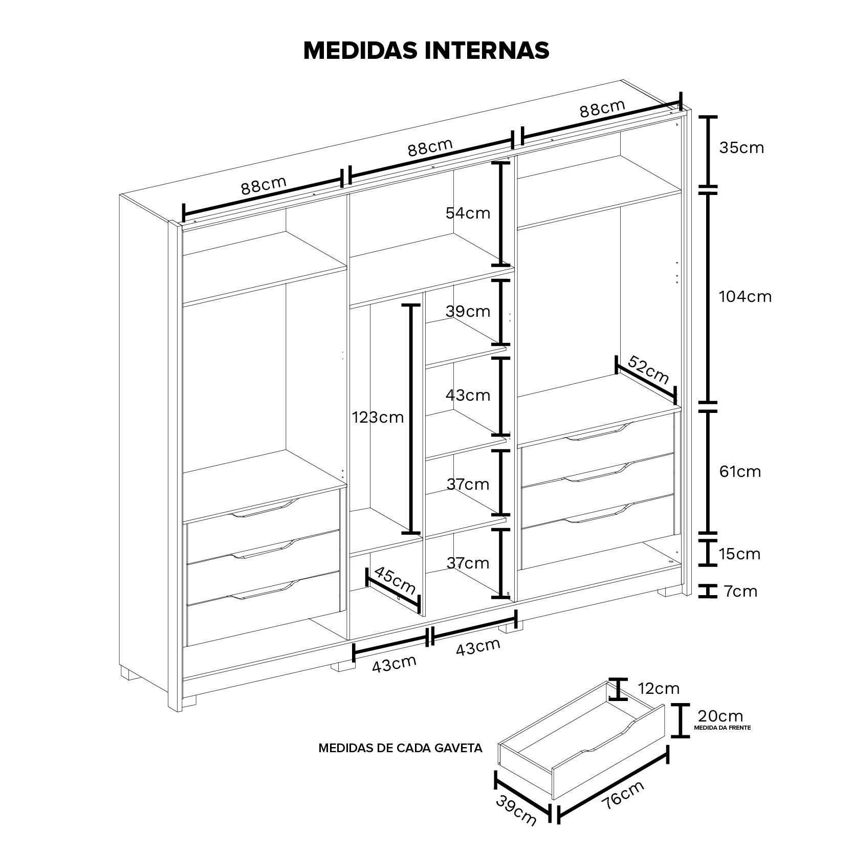 Guarda Roupa Casal 6 Portas 2,76m Rimo New Guarapari - Loja Rimo ...