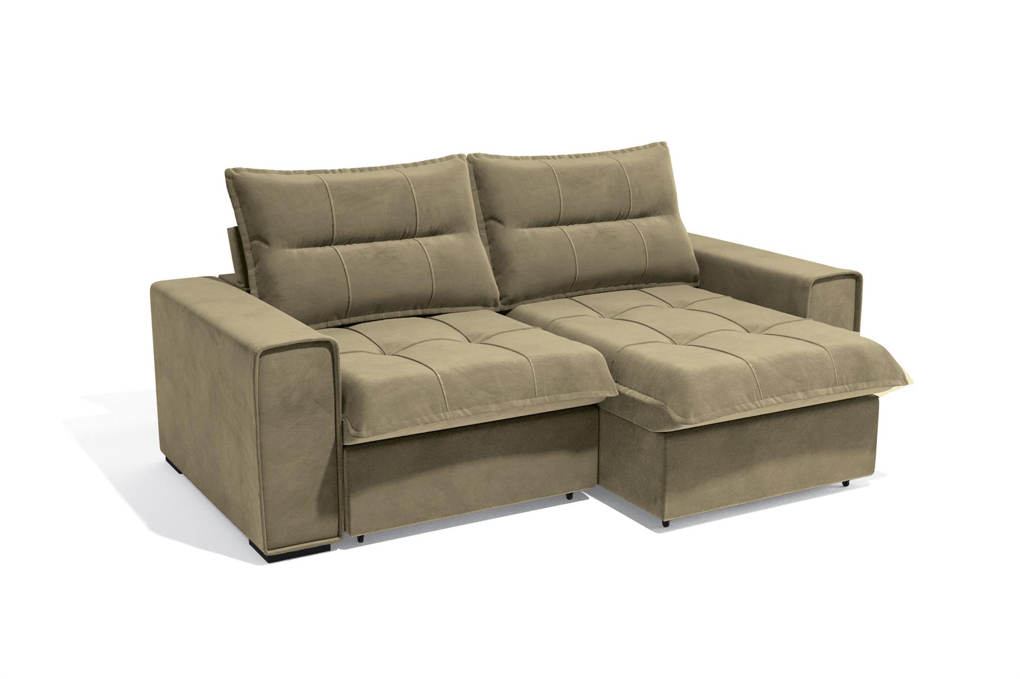 Sofá 3 Lugares Retrátil e Reclinável Lyra A036 Velude Bege - KAPPERSBERG - ATACADÃO DOS ELETROS