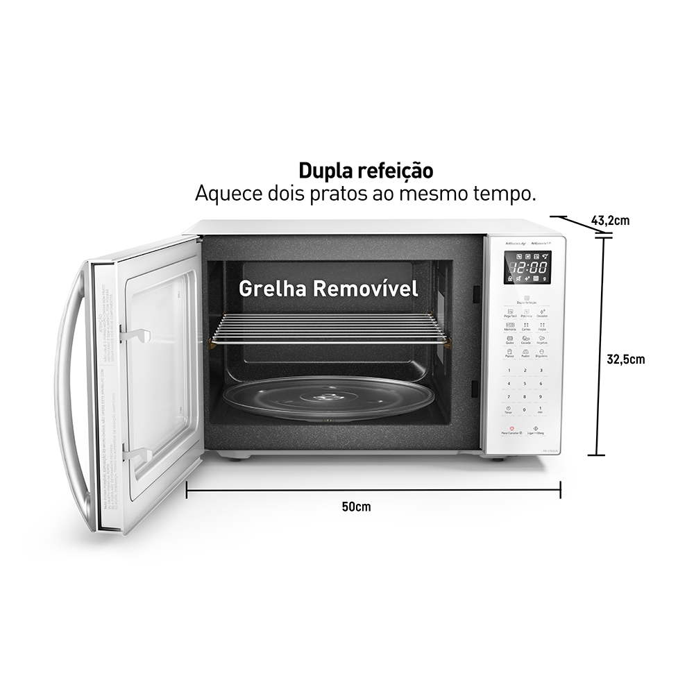Forno Micro-ondas 34L NN-ST65LWRU Dupla Refeição Branco - PANASONIC ...