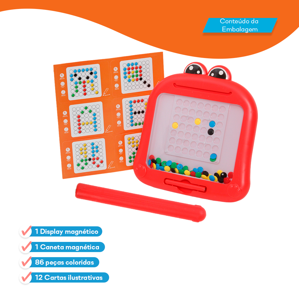 Lousa Magnética Infantil Magnetoy 4080 Pakitoys 86 Peças - Outlet Mundial