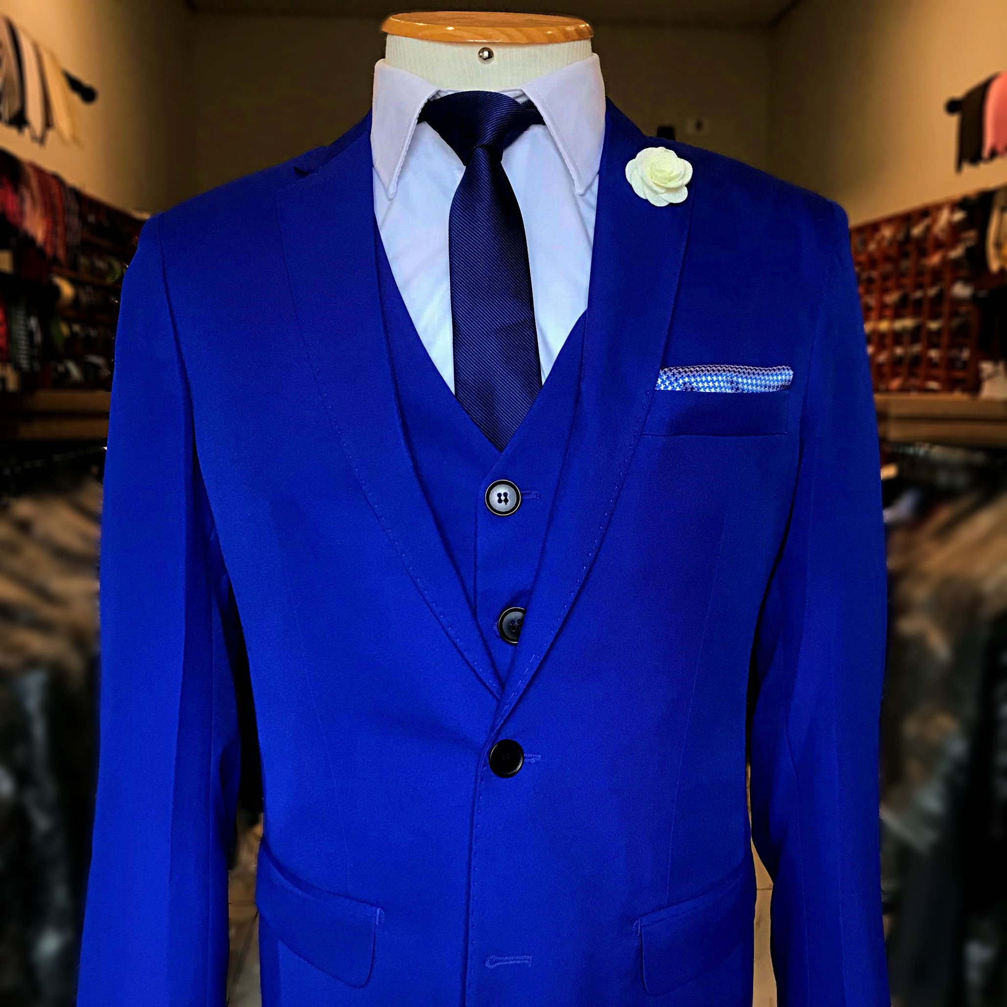 Terno Masculino Slim Fit Azul Royal Completo Corte italiano - Tie's ...