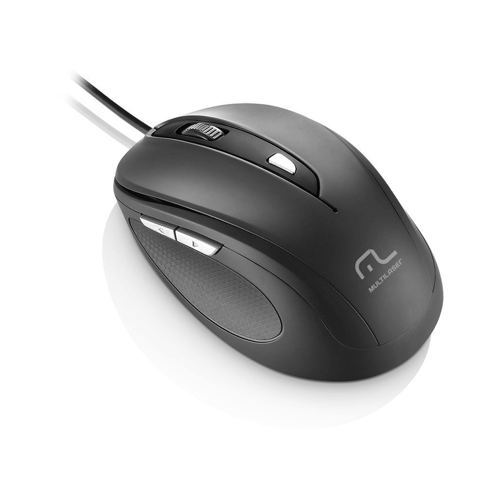 Mouse Com Fio 1600Dpi USB 6 Botões Preto Multilaser - MO241 ...