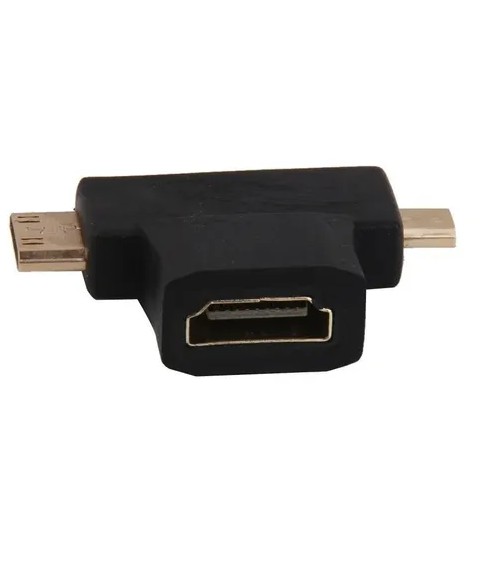 Hdmi Fêmea 3 Em 1 P/ Mini Hdmi Macho Ou Micro Hdmi Macho - MB UTILIDADES
