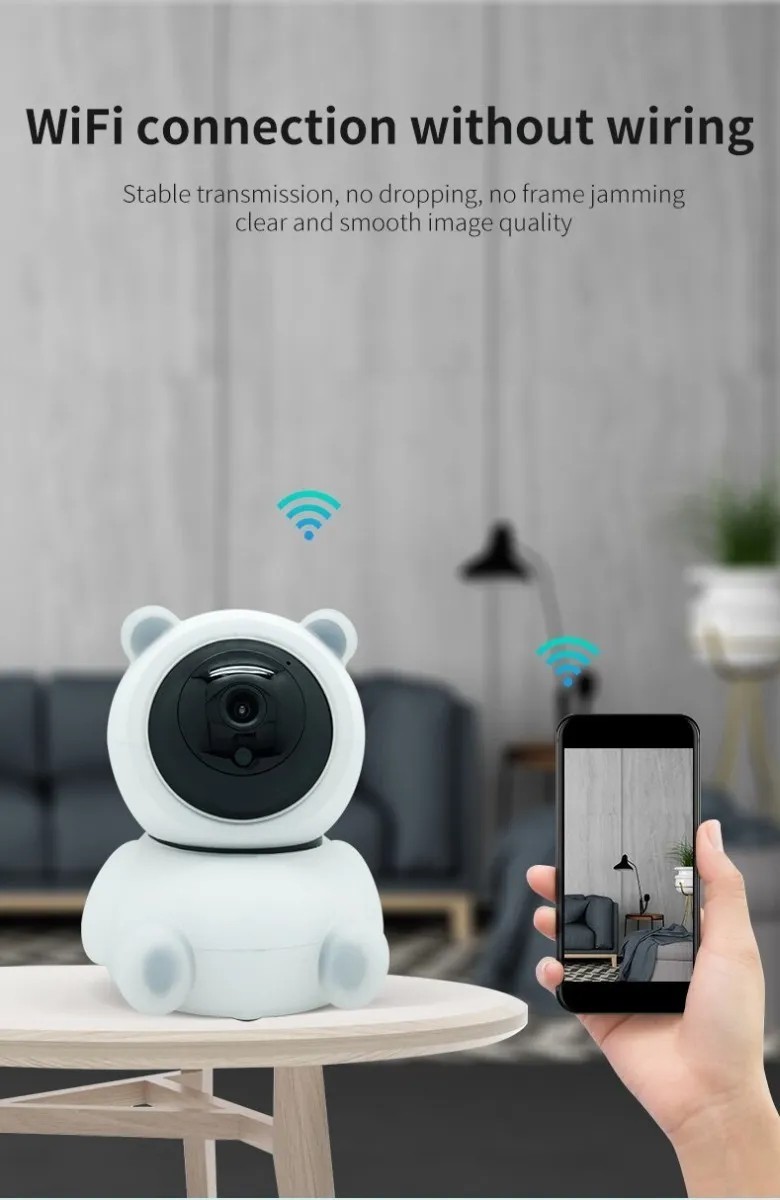 Camera Espiã Wifi 360 Inteligente Urso Panda Com Audio Ip - MB UTILIDADES
