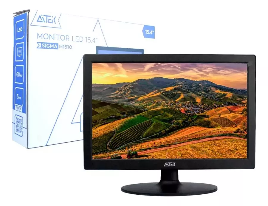 Monitor Pc Tela Led 15,4'' Hd Entrada Vga 12v 5ms 60hz - MB UTILIDADES