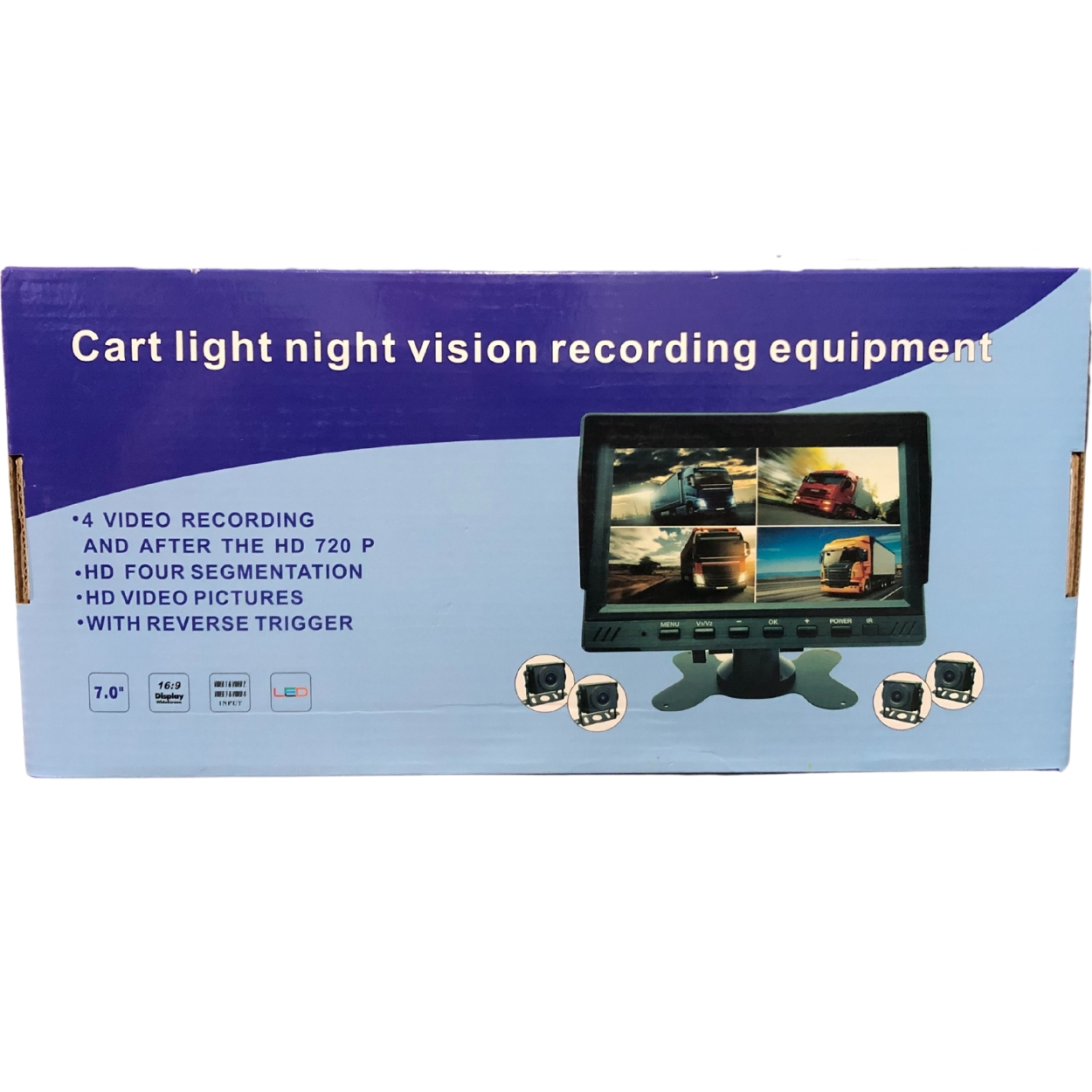 Kit Monitoramento Monitor 7 Polegadas + 4 Câmeras Ahd 12-24v Adicionar ...