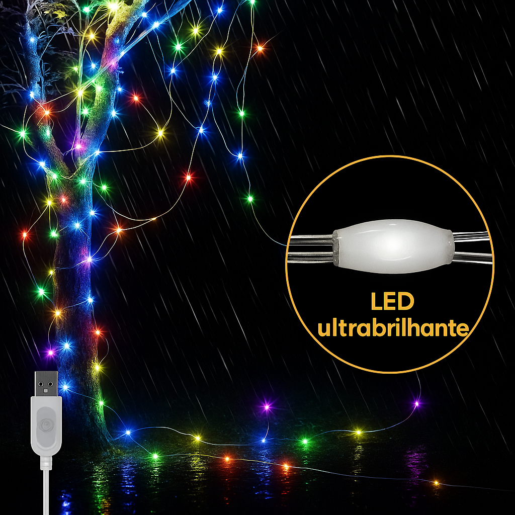 Fita Led Fada Led Smart Decoração Cordão Luz Rgb 10 Metros - MB UTILIDADES