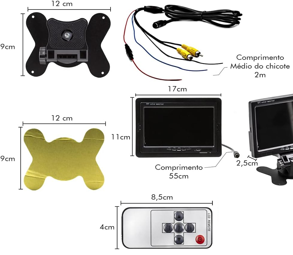 Tela Monitor Lcd Hd 7 Polegadas Portátil Hdmi Vga E Av - MB UTILIDADES