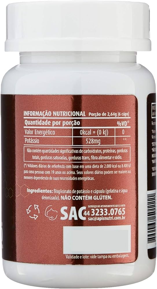 Suplemento Mineral de Potássio 528mg 60 Cápsulas | ApisNutri - Empório ...