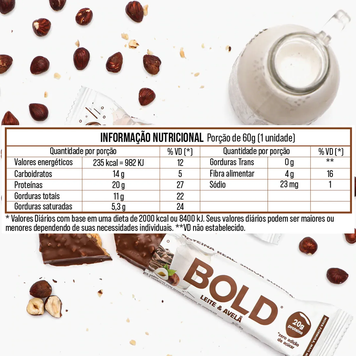 Barra de Proteína BOLD BAR - 60g - Empório Aruna
