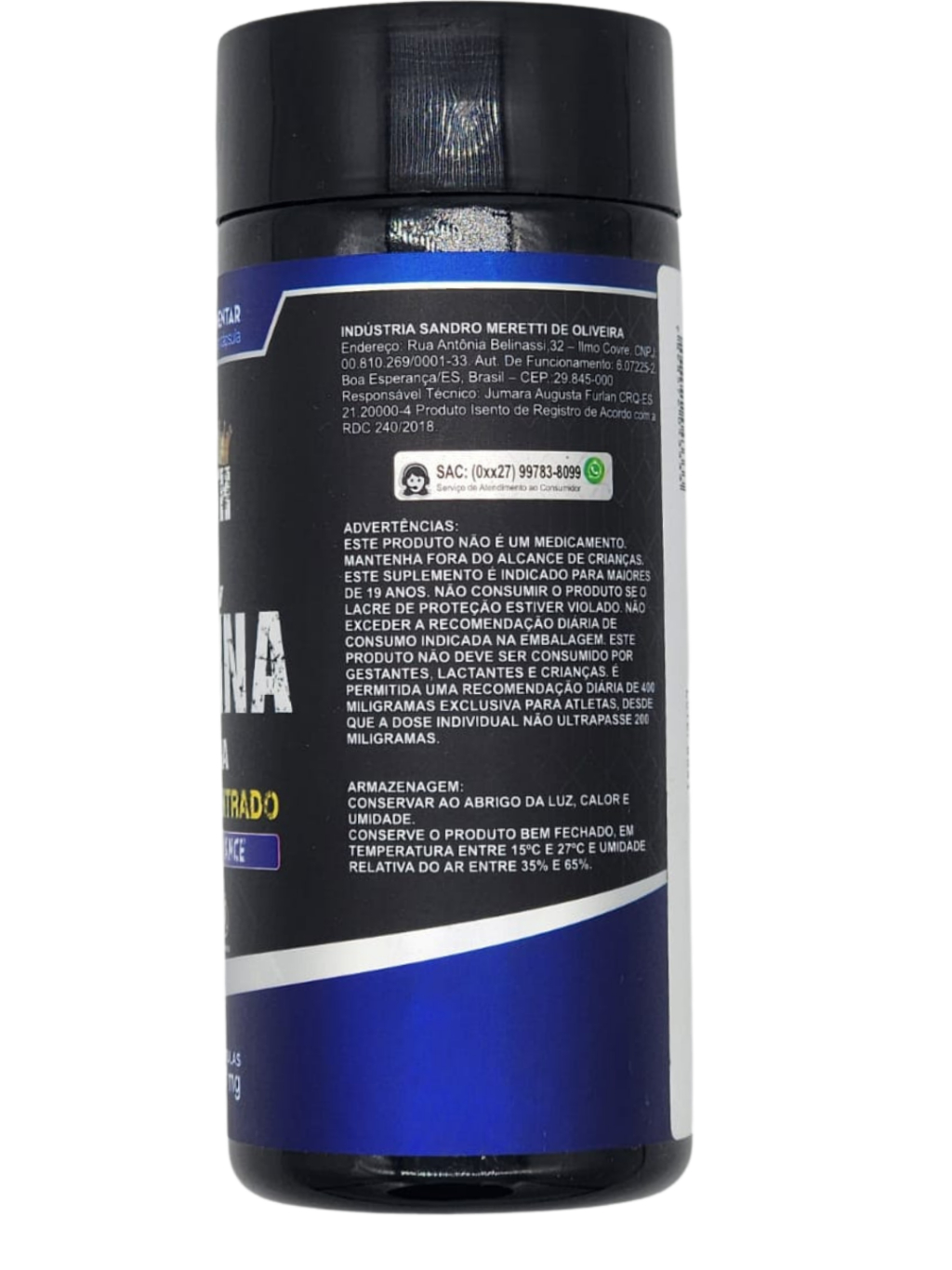Cafeína Anidra 420mg 120 Cápsulas - Rei Terra - Empório Aruna