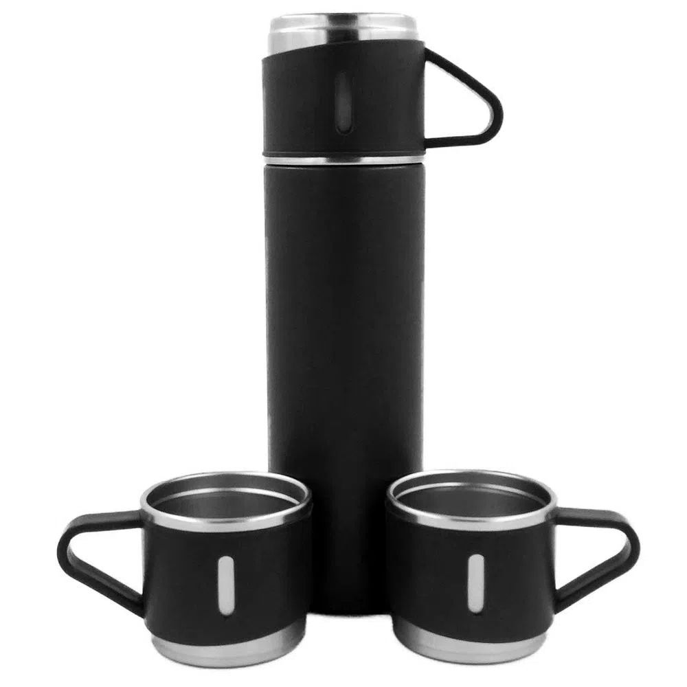 KIT GARRAFA COM 2 XICARA 450ML INOX - Brazil Color Photo - Loja de ...