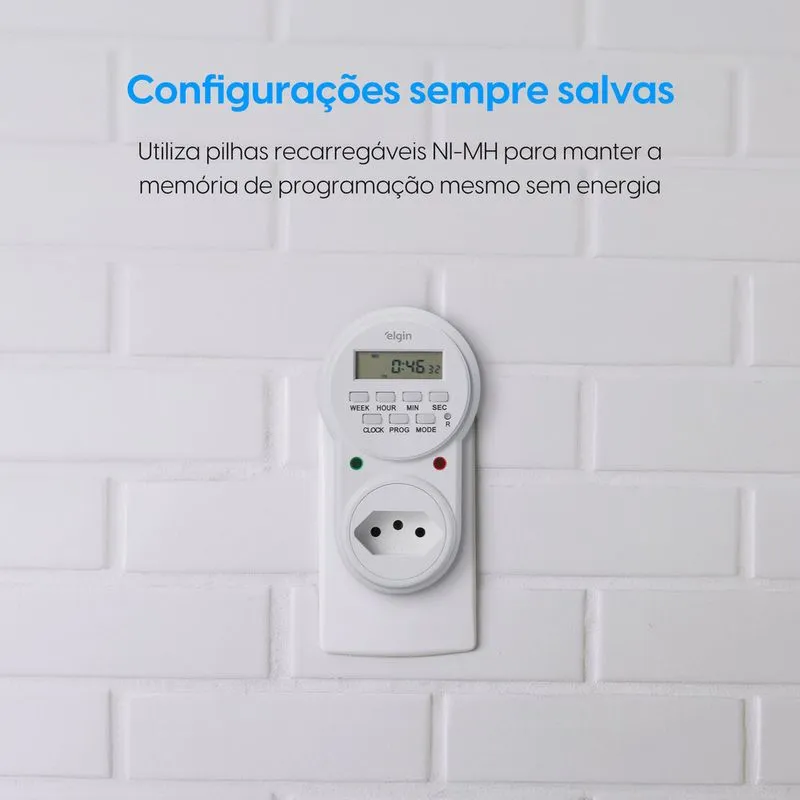 TIMER E TEMPORIZADOR DIGITAL 10A 2P+T ELGIN - Brazil Color Photo - Loja ...