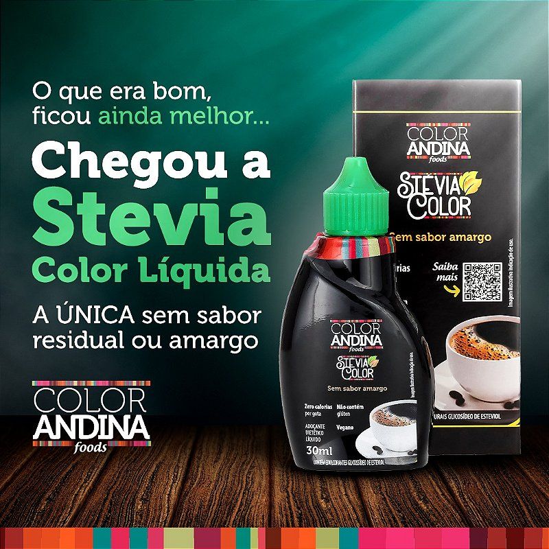 Adoçante Stévia Color Andina Líquido 30ml - Alternativa Natural e Saud ...