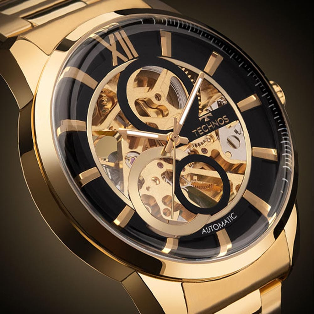 Relógio Technos Masculino Classic Automatico Skeleton G3265AQ1P ...